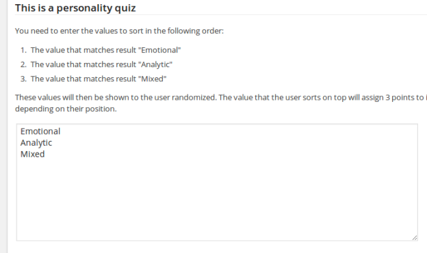 Using Sorting Questions in Personality Quizzes (WatuPRO ... Using Sorting Questions in Personality Quizzes (WatuPRO ...